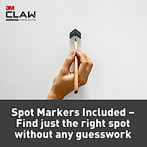 3M CLAW Drywall Picture Hanger with Temporary Spot Marker, Holds 15 lbs, 6 Hangers, 6 Markers/Pack