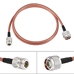 Eightwood N Female to N Male Jumper RG400 Low Loss Coax Cable 3 Feet for 4G LTE Antenna, WiFi Yagi Antenna, Wireless Router, Ham Radio