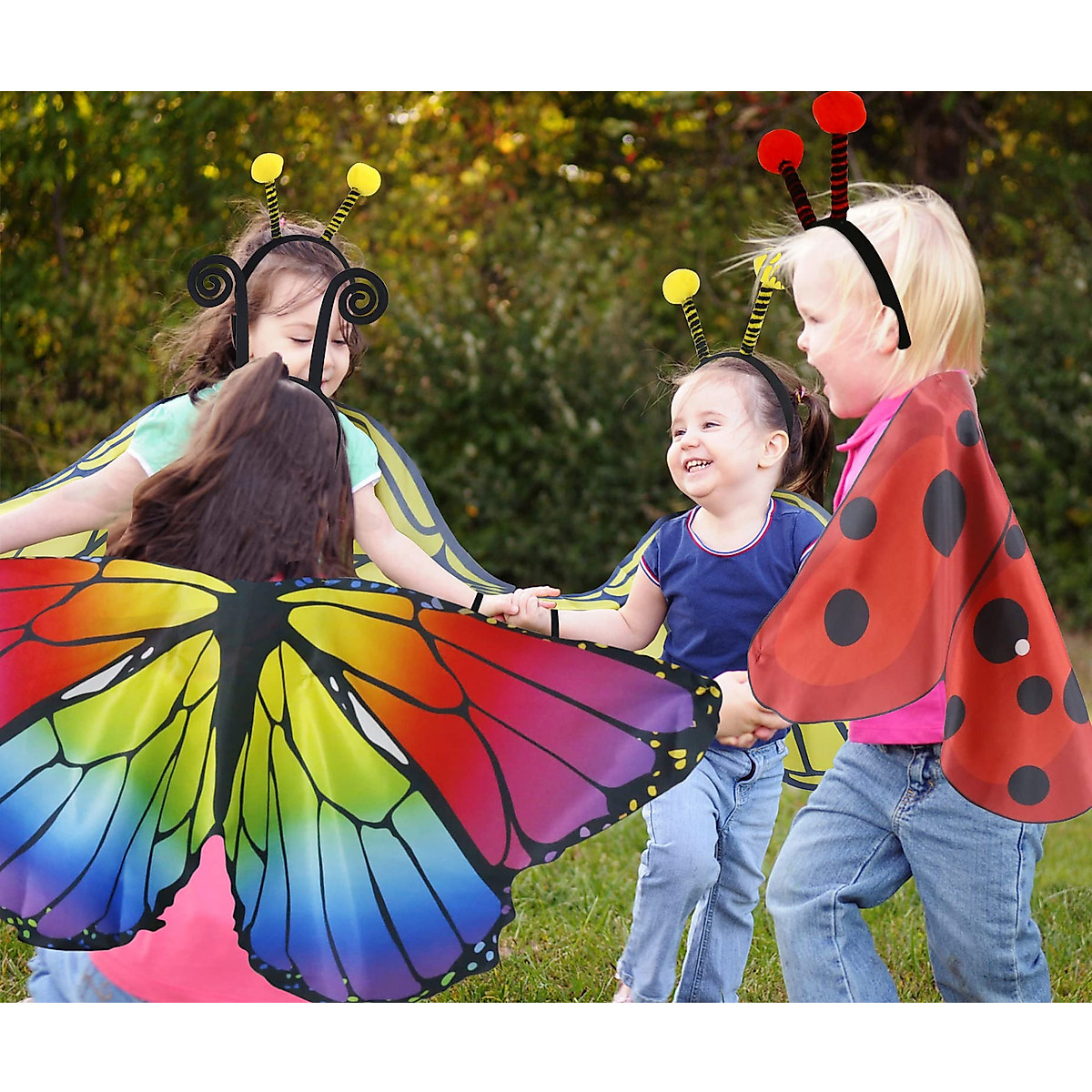 Creatoy Kids Butterfly-Wings-Costume Toddler Lady-Bug Bumble-bee Costume for Boys Girls Dress Up Clothes for Play Bug Insect Birthday Party Supplies Halloween Favors