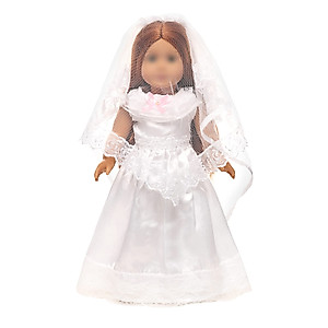 BARWA Doll Clothes Wedding Dresses for American 18 inch Dolls