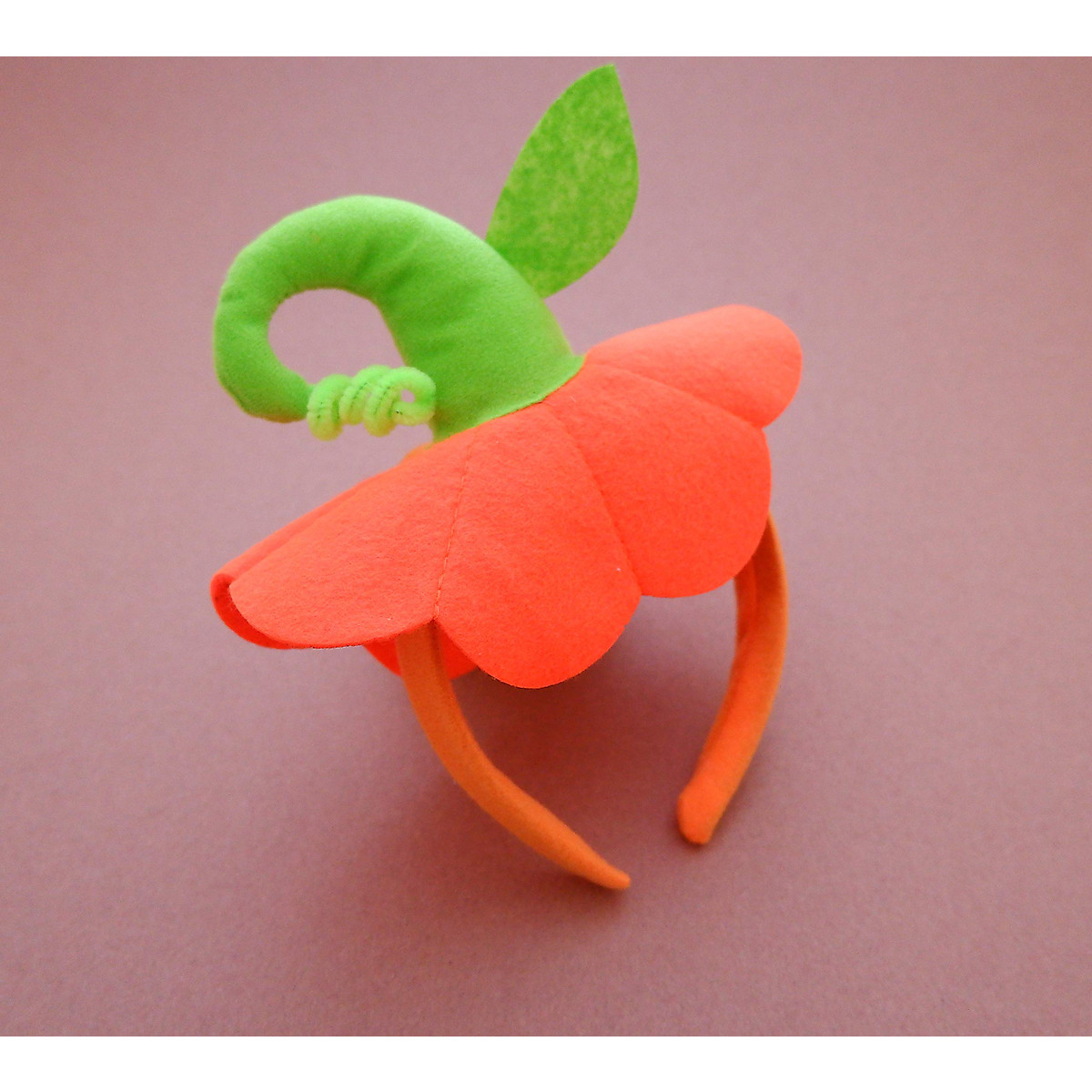 Halloween Headbands - 2 Pack Pumpkin Hat Headbands for Halloween Costume Party - Adults and Kids Orange, Green