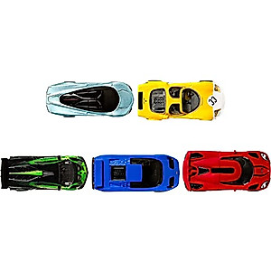Hot Wheels Premium Car Culture Speed Machines 5-Pack of Toy Cars, Full Metal Body, Real Riders Tires, 1:64 Scale Sports Cars, Gift for Collectors