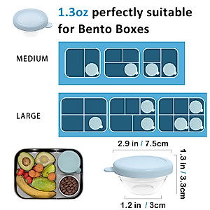 VOLCANOES CLUB Salad Dressing Container To Go - 7×1.3oz Mini Glass Food Storage Condiment Containers with Silicone Lids - Small Sauce Cups for Lunch Box Meal Prep - Leakproof Reusable School Work Trip