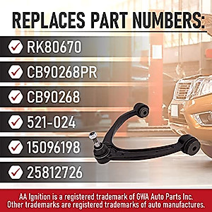 Replacement Front Upper Right Control Arm and Ball Joint Assembly - Compatible with Cadillac, Chevy and GMC Vehicles - Escalade, Silverado 1500, Suburban, Tahoe, Sierra 1500, Yukon - Replaces RK80670