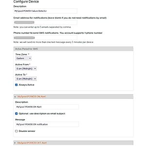 Power Failure Detector with Text Message and Email Alerts. Sends SMS Power Outage Alarms and Restoration Alerts to Two Phones.
