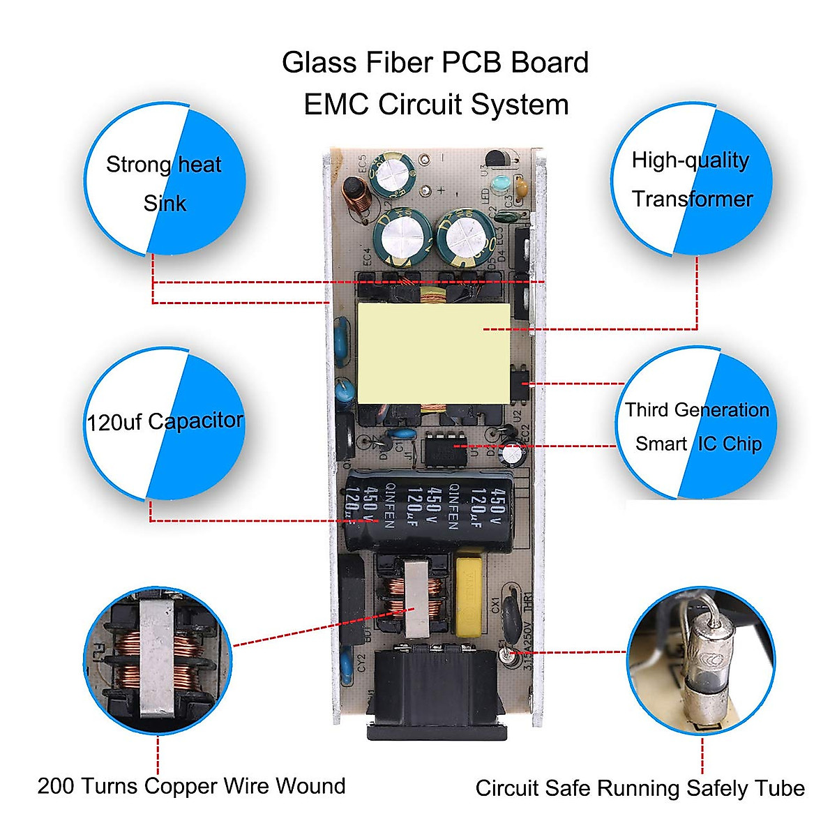 COOLM 9V 10A Power Adapter 90W DC9V10A AC 100v-240v Transformers Interface 5.5x2.5mm AC to DC Charger