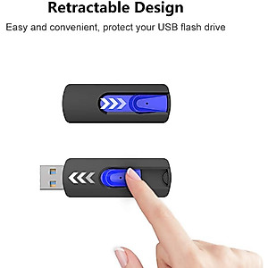 JUANWE USB Flash Drives 128GB 2 Pack 3.0 Flash Drive High Speed Thumb Drive Retractable Slide Memory Sticks for Computers Zip Drive USB Backup Jump Drive with Lanyard Hole