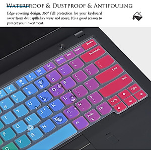 Keyboard Cover for Lenovo Thinkpad X1 Carbon 5th/6th/7th 2019 2018 2017 / ThinkPad X1 Yoga 14" 3 4 5th Gen/Thinkpad A475 L460 L470 T460 T460p T460s T470 T470p T470s T480 T480S Skin, Rainbow
