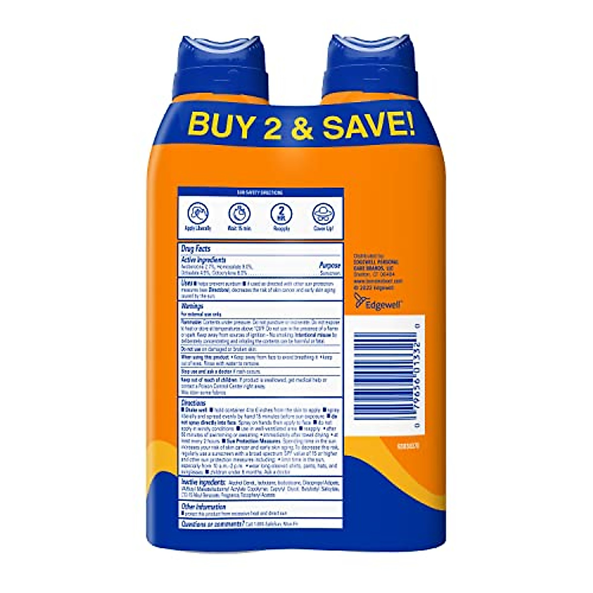 Banana Boat Sport Ultra SPF 50 Sunscreen Spray | Banana Boat Sunscreen Spray SPF 50, Spray On Sunscreen, Water Resistant Sunscreen, Oxybenzone Free Sunscreen Pack SPF 50, 6oz each Twin Pack