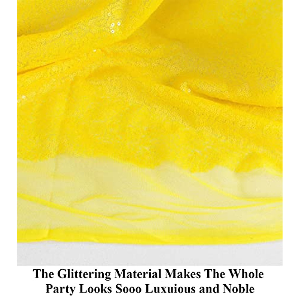 Sequin Fabric Glitter Fabric 3mm 1 Yard Sequin Fabric by The Yard Sparkly Fabric Little Mermaid Fabric Outdoor Glitter Fabric Sequence Material for Dress Clothing Wedding Home Dec (1 Yard, Yellow)