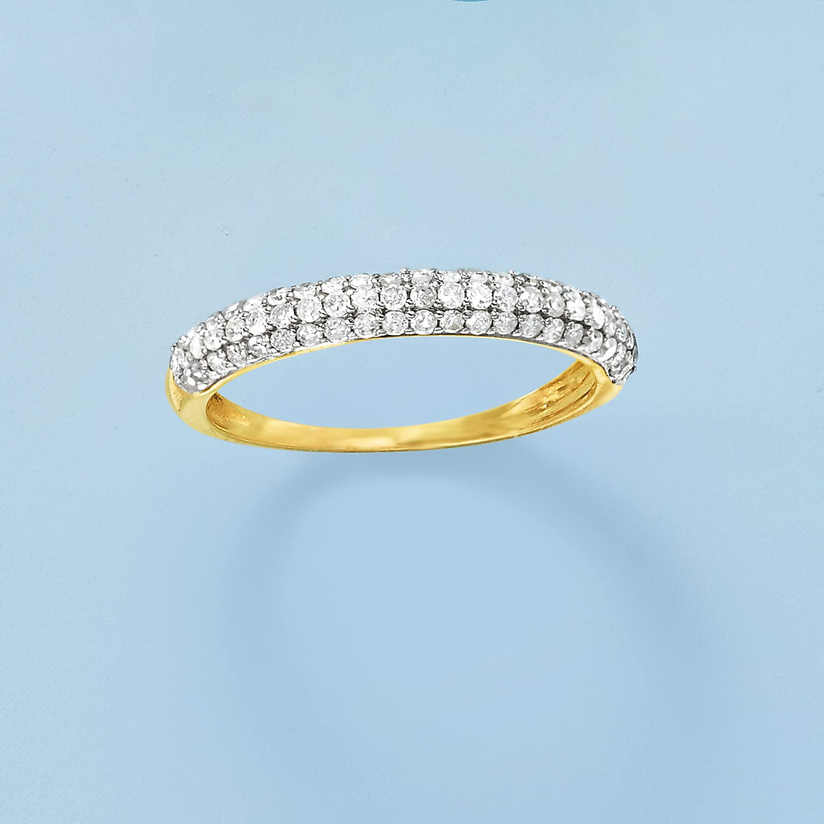 Ross-Simons Pave Diamond Halfway Band Ring in 14kt Gold