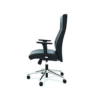 HON Define Executive Leather Chair - High-Back Office Chair for Computer Desk, Black (HVL108)