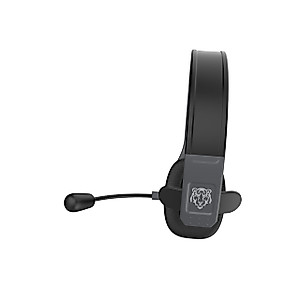 Blue Tiger Storm Gray - Premium Trucker Bluetooth Headset - Wireless Noise Canceling Mono Headset with Mic - High-Fidelity Sound, 30-Hour Talk Time, USB-C Charging - for Truck Drivers, Bluetooth 5.0