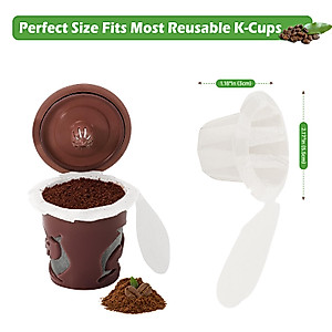 Aussen Disposable Coffee Paper Filters Replacement Kerig Filter Fit All Keurig Single Serve Filter Brands Compatible with Reusable Single Serve Pods Keurig Coffee Maker(200 count With Lid)