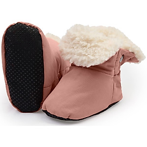 7AM Infant Booties for Winter - Waterproof Kids Snow Boots for Baby Boys & Girls, Warm Vegan Sherpa Lining Baby Booties, Anti-Slip Soles Kids Winter Shoes, Newborn Winter Essentials | (12-24M)