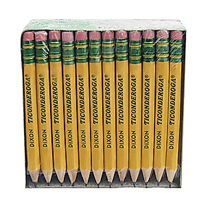 Ticonderoga Golf Pencils With Erasers, #2 HB Lead, Yellow, Pack Of 72