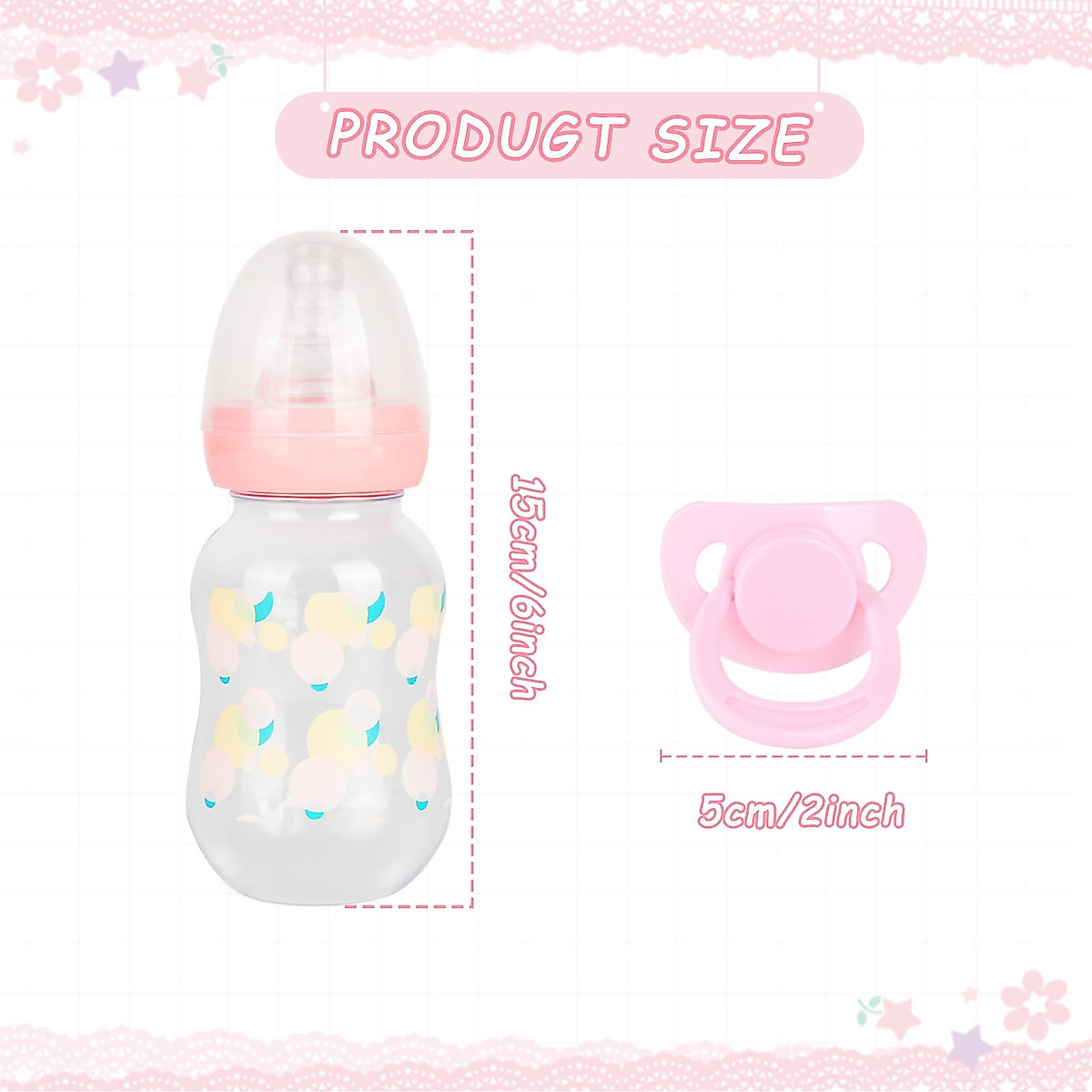 CHAREX Reborn Baby Doll Accessories Fake Feeding Bottle Sealed Matching Putty Magnetic Pacifier Baby Girl