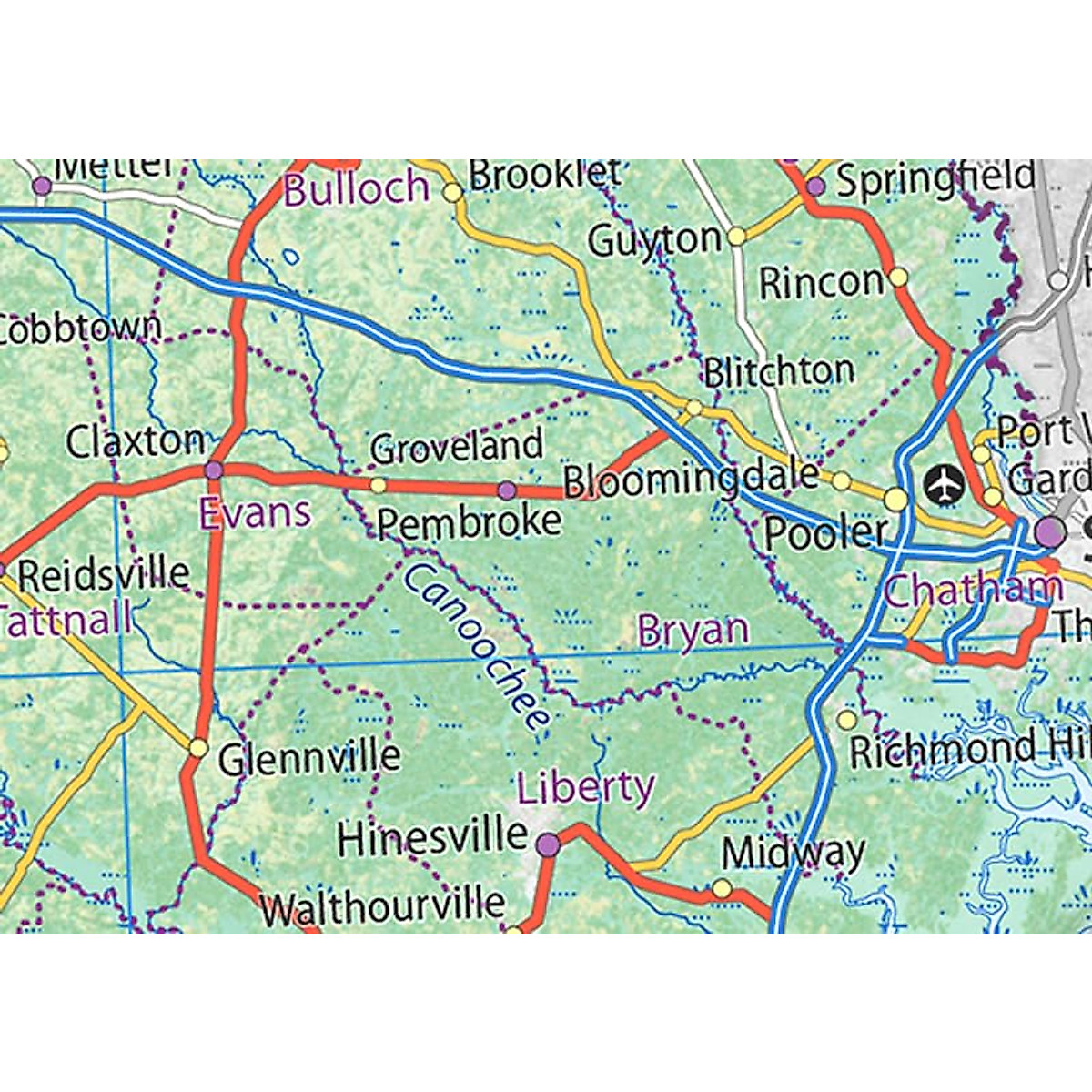 Georgia State Poster Map - 16.5 x 20.4 Inches - Paper Laminated