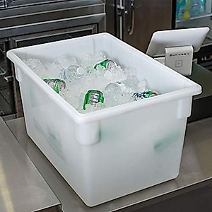 Carlisle FoodService Products Storplus Food Storage Container with Stackable Design for Catering, Buffets, Restaurants, Polyethylene (Pe), 21.5 Gallon, White, 21.5 Gallon, 26" x 18" x 15"