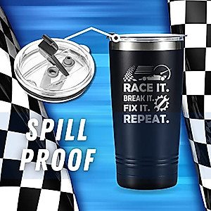 Onebttl Car Racing Gifts Travel Coffee Mug Tumbler 590ml/20oz, for Car Racing Lover, Racer, Race Car Enthusiast, Stainless Steel Insulated - I'd Rather Be Watching Racing