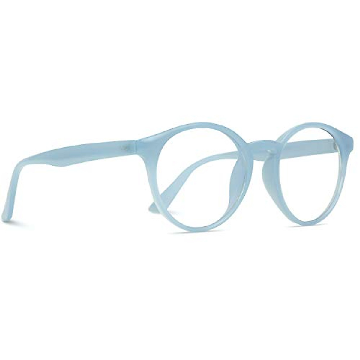 WearMe Pro Retro Round Blue Light Blocking Glasses - UV & Bluelight Blocker for Women - Anti Glare, Trendy Non Prescription for Reading (Grey Frame)