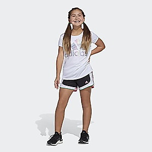 adidas girls Colorblock Woven Shorts, Black, 8-15 Years US