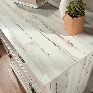 Pemberly Row Mid-Century Engineered Wood Lateral File Cabinet in White Plank