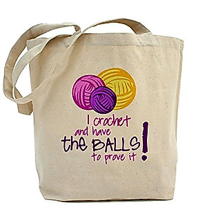 CafePress I Crochet... Tote Bag Natural Canvas Tote Bag, Reusable Shopping Bag