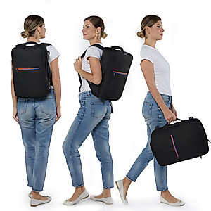 Maymooner Travel Backpack for Men Women Flight Approved Carry on Backpack Gym Overnight Luggage Laptop Daypack Waterproof Black