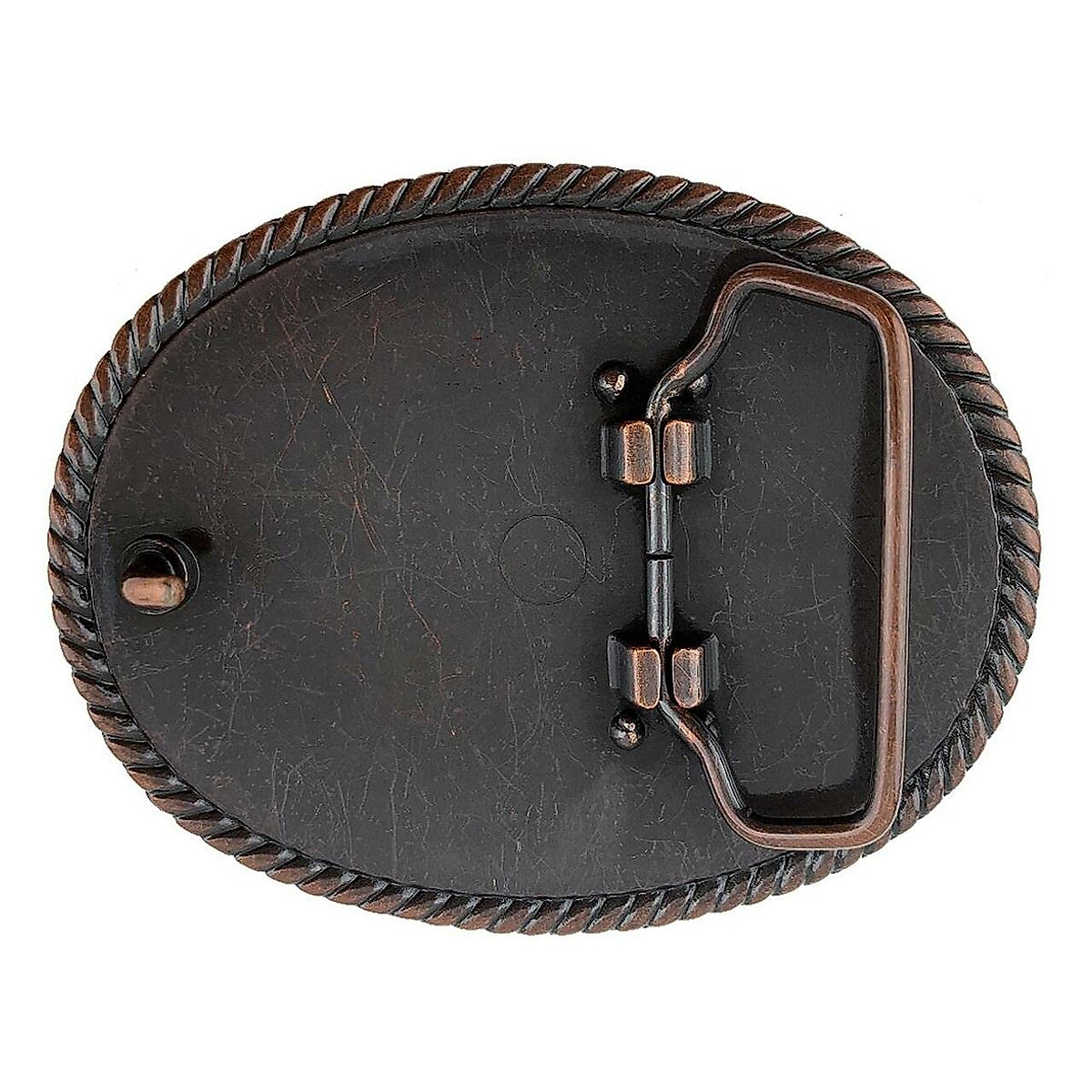 H8136 Western Floral Engraved Pattern Rope Edged Belt Buckle Fits 1-1/2"(38mm) Belt (Copper)