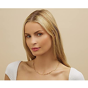 Barzel 18K Gold Plated Multi Stone Crystal Baguette Necklace for Women - Made In Brazil