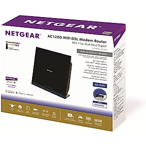 NETGEAR AC1200 WiFi DSL (Non-Cable) Modem Router 802.11ac Dual Band Gigabit (D6200)