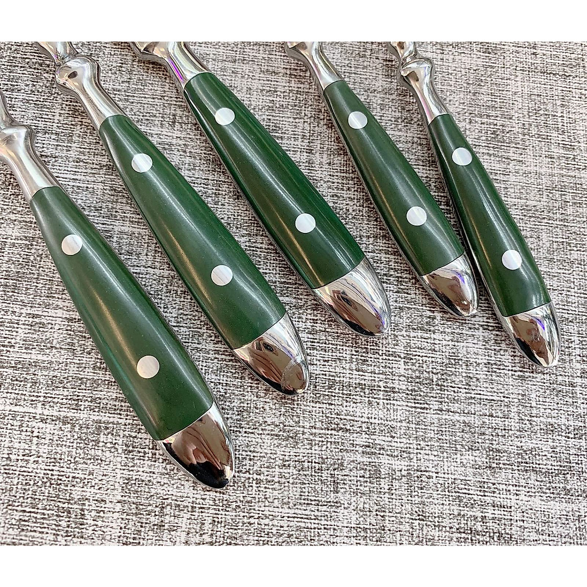 Green Silverware Set for 12 Durable 18/10 Stainless Steel Flatware sets Cutlery Utensi Sets Flatware Wedding Mirror Polished Classical Retro Steak Tableware Spoon Fork Knife set 60pcs