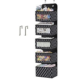 VERONLY Over The Door Hanging Organizer with 5 Large Pockets 1Pack+Toy Chest Box Organizer Bins for Boys Girls 1Pack for Nursery,Playroom,Bedroom Toys