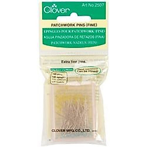 Two (2) Boxes Quantity 100 Clover Extra Fine Patchwork Pins ~ Article No. 2507 ~ 1.5" Long .4mm Glass Head