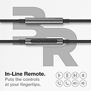 Thore Replacement Headpone Cable with USB C Connector (3.5mm) Audio Aux Cord with Mic (Male 3.5mm Auxiliary) Microphone/Volume Remote (Compatible with Beats/Sony/Sennheiser and Audio Technica) Black
