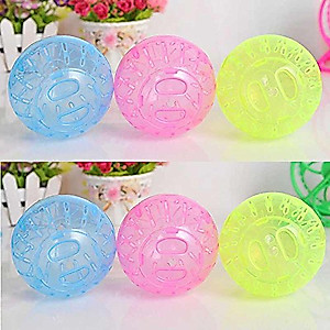 Giveme5 Pack of 3 Plastic Mini 4 inch Small Run Exercise Ball for Cute Hamster Gerbil Rat Mice Pet Jogging Play Toy (Color Random)