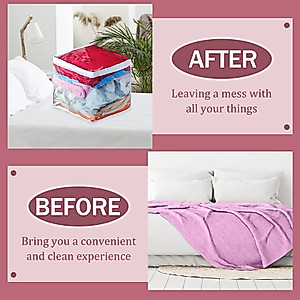 12 Pcs Large Clear Zippered Storage Bags - 12 x 12 x 12 Inches Blankets Storage Bags Plastic Storage Bags for Sweater Bed Sheet Organizer with Zipper for Closet Linen Sweater Bed Sheet Pillow