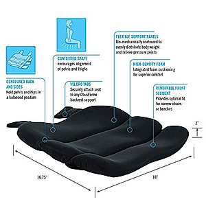 ObusForme Ergonomic Seat Cushion|Contoured Design Supports Pelvis and Thigh Alignment, Distributes Body Weight to Relieve Pressure Points|Foam Cushion Offers Superior Comfort (Bagged)