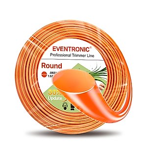 Weed Eater String, Eventronic 065 Trimmer Line of 580-Feet, Trimmer Line for Universal Replacement, Round Weed Wacker String Fits Medium& Heavy Grass&Weeds, String Trimmer Line of Orange Premium Nylon