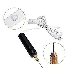 Mini Hand Drill for Arts and Crafts,Mini Electric Drill Set 0.7-1.2 mm Pin Vise Hand Drill with Drill Bits and Wrench DIY Jewelry Pendant Crafts Making