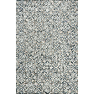 SAFAVIEH Abstract Collection Area Rug - 6' x 9', Blue & Grey, Handmade Wool, Ideal for High Traffic Areas in Living Room, Bedroom (ABT201A)