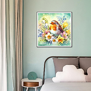 Acudotr Diamond Painting Kits for Adults, 5D DIY Diamond Art Kits for Beginners, Full Drill Diamond Painting Kits for Home Wall Decor, Bird, 12x12 Inch