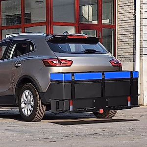 KAIZONPOT Hitch Cargo Carrier Bag Waterproof 16 Cubic Feet 58" x 19" x 24" Cargo Carrier Bag Waterproof Hitch Cargo Boxes with Luggage Lock Storage Bag