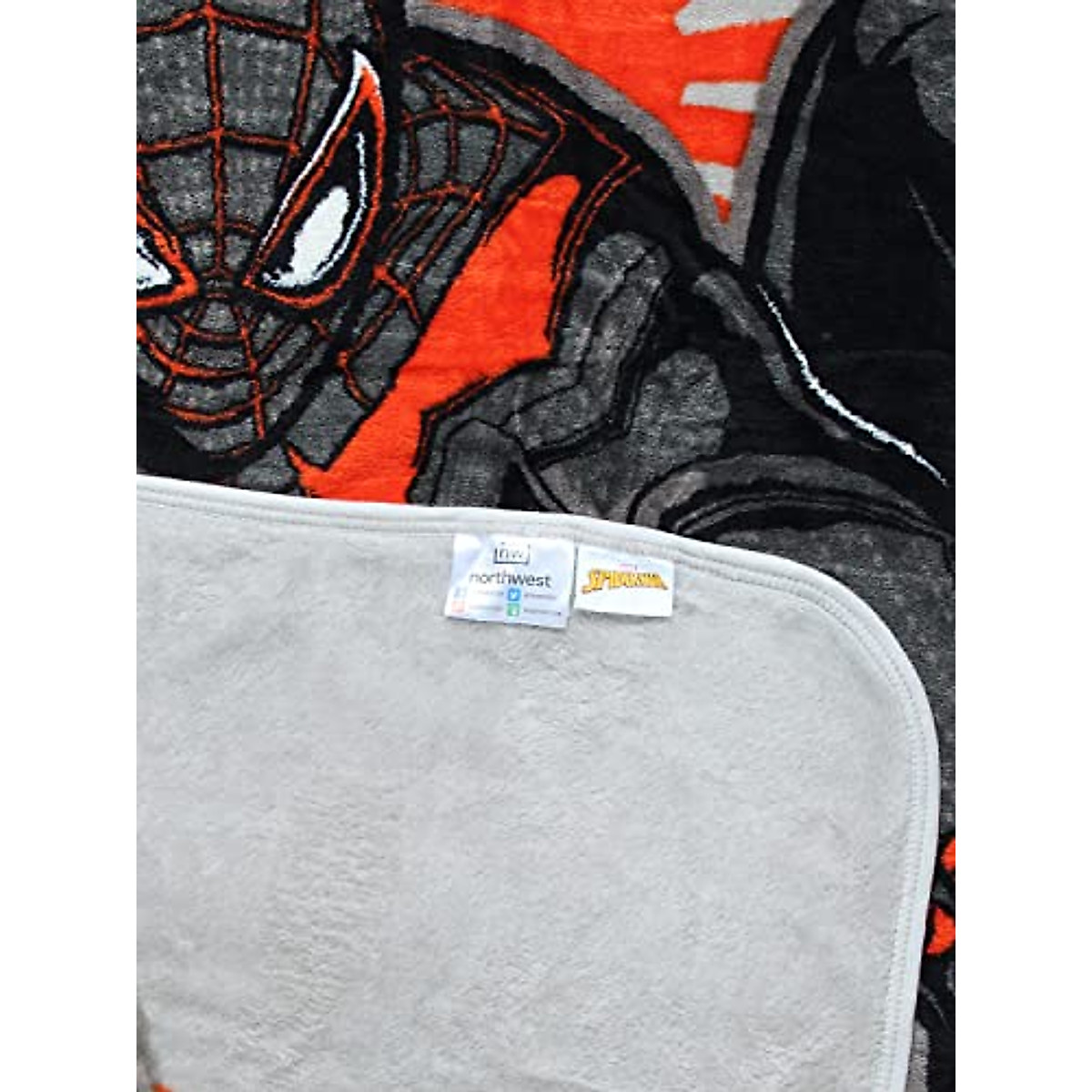 Northwest Marvel Miles Morales Spiderman Micro Raschel Throw Blanket 48" x 60"