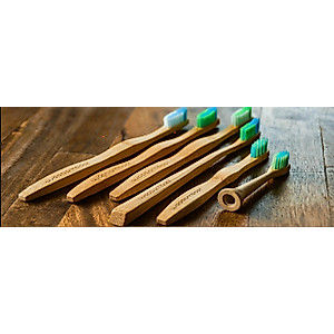 Woobamboo! Bamboo Toothbrush - Adult - Super Soft, BPA Free Nylon Bristles, Eco-Friendly, Plastic Negative, Biodegradable, Compostable, Vegan (Pack of 4)