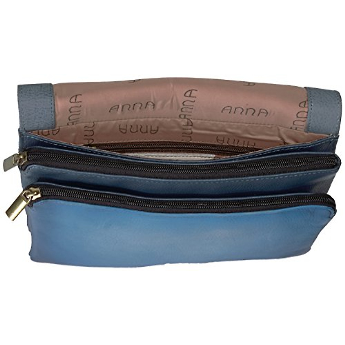 Anna by Anuschka womens Anna Anuschka, Handpainted Leather Medium Saddle Crossbody-love in Paris Cross Body Handbag, Love Paris, One Size US