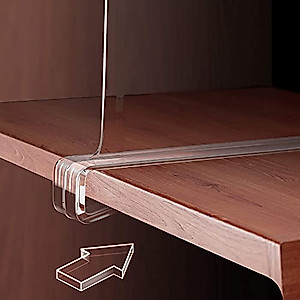 Elavain Heavy Duty Clear Shelf Dividers Closet Organizer | Closet Storage Shelf Organizer | Perfect Home Organization, Closet Organization, Craft Storage Shelves, Clothes Separator | Pack of 4