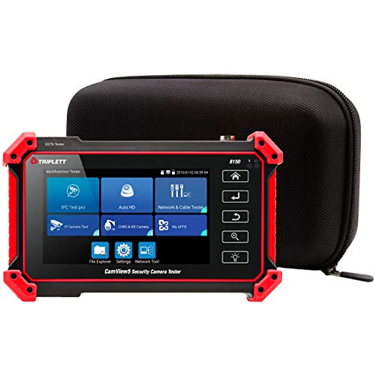 Triplett 8150 CamView IP Pro 5 CCTV Security Camera Tester with 5" Touchscreen - 4K / 1080P IP, Analog, TVI, CVI, AHD