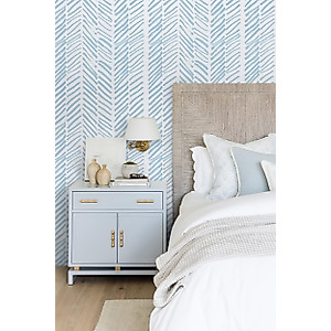 Guvana Line Peel and Stick Wallpaper Blue and White Wallpaper Striped Contact Paper 17.7"x118" Self Adhesive Wallpaper Removable Contact Paper Decorative Wallpaper for Bathroom Livingroom Covering